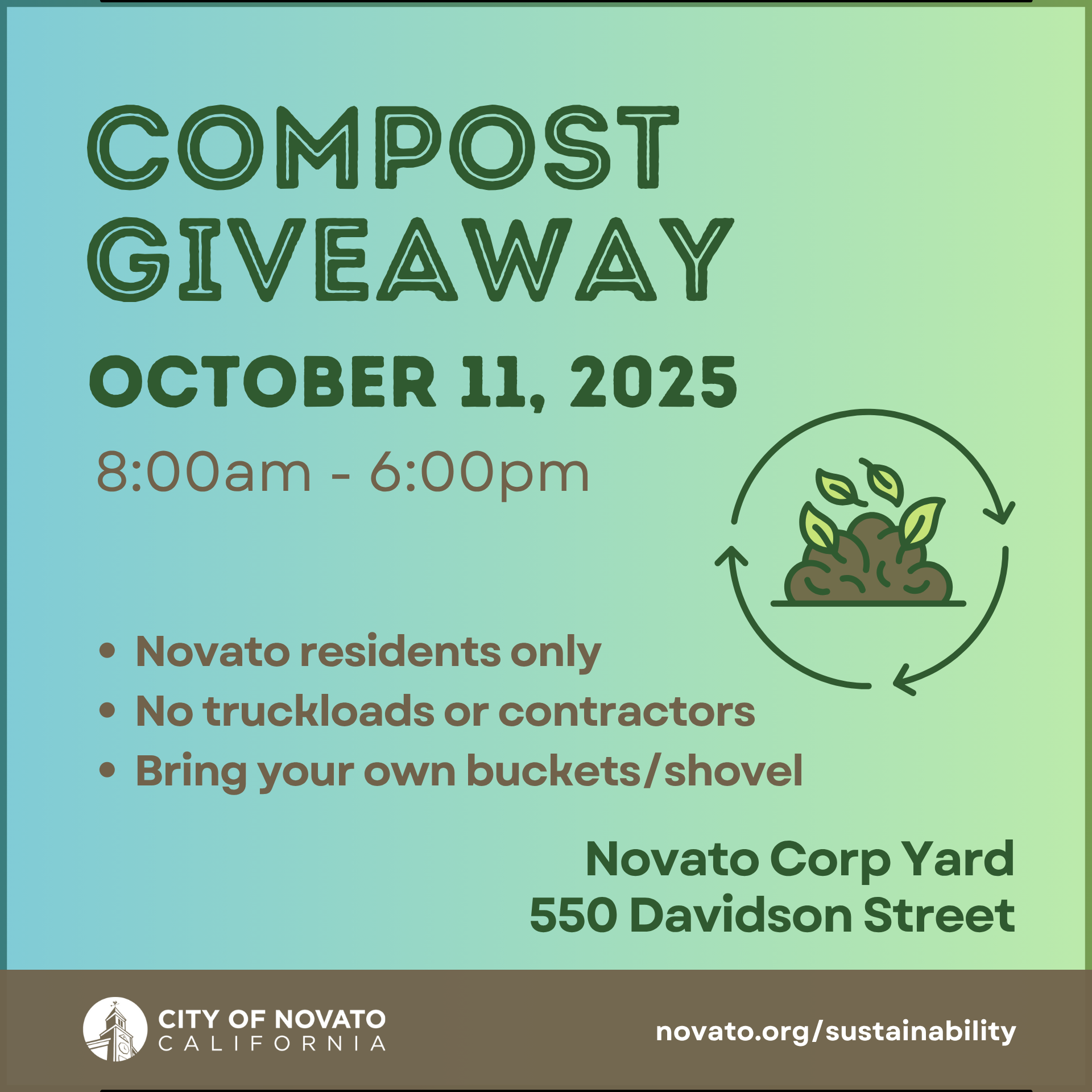 FREE Compost and Kitchen Pail Giveaway for Novato Residents | Novato ...